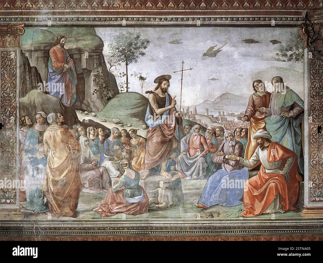 GHIRLANDAIO, Domenico (b. 1449, Firenze, d. 1494, Firenze) Preaching of ...