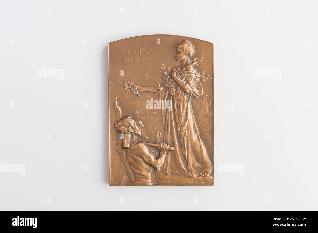 Design by Saunier, circa 1900: Austria distributes laurel wreaths to ...