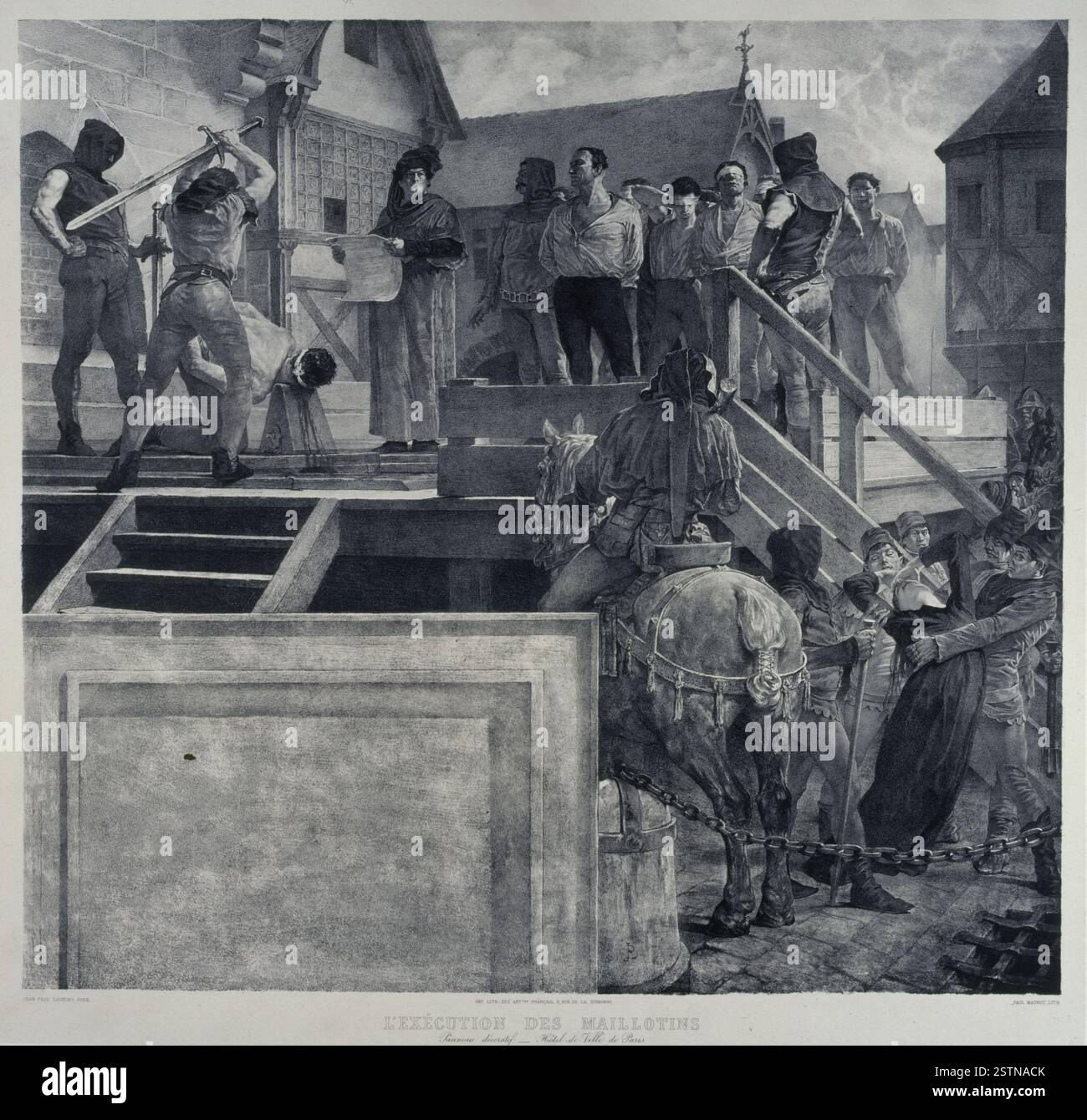 19th-century engraving by Bertrand Andrieu, portraying Napoleon as a ...