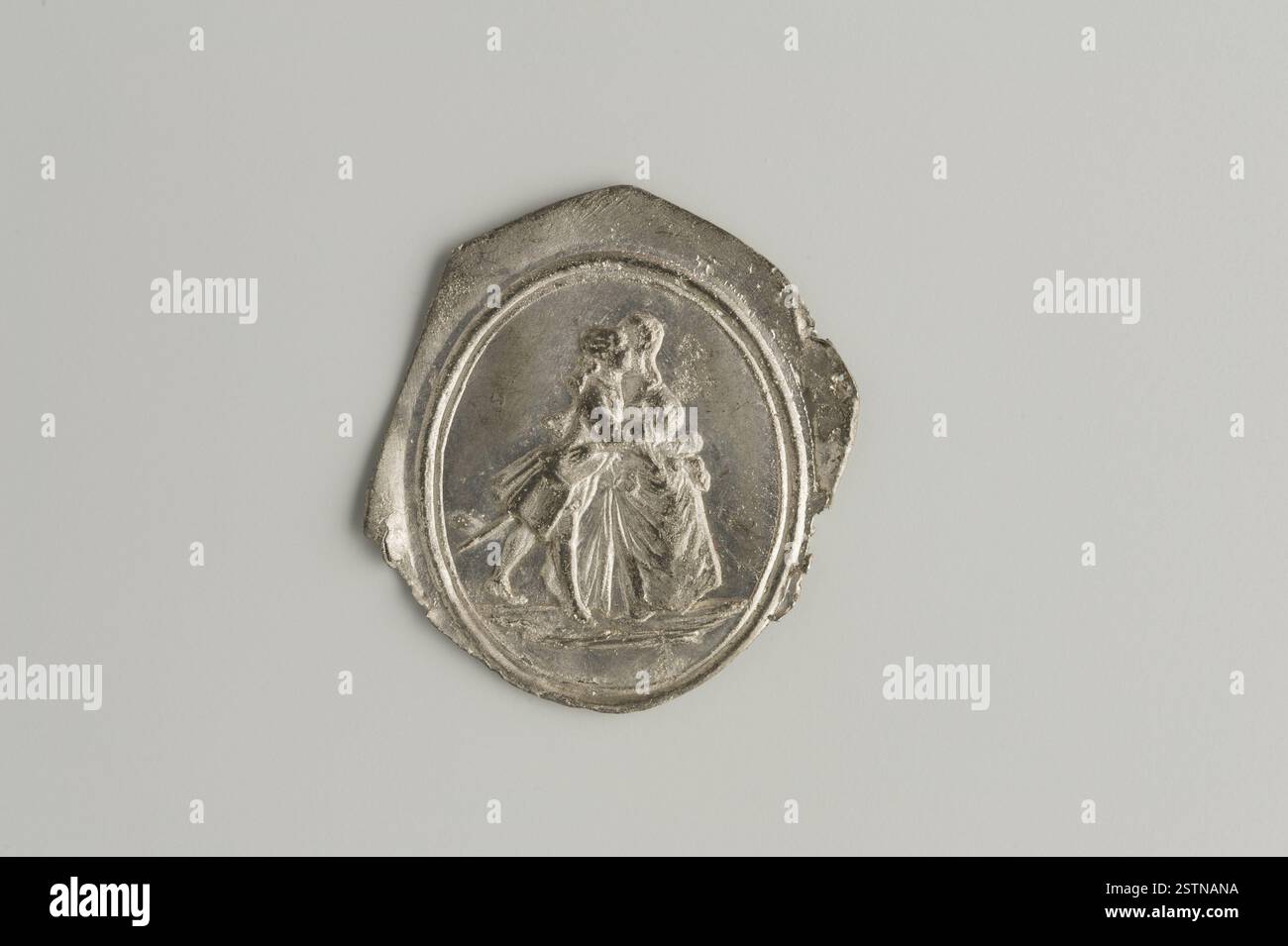 An 18th-century medal by Augustin Dupré, depicting a couple in Louis XV ...