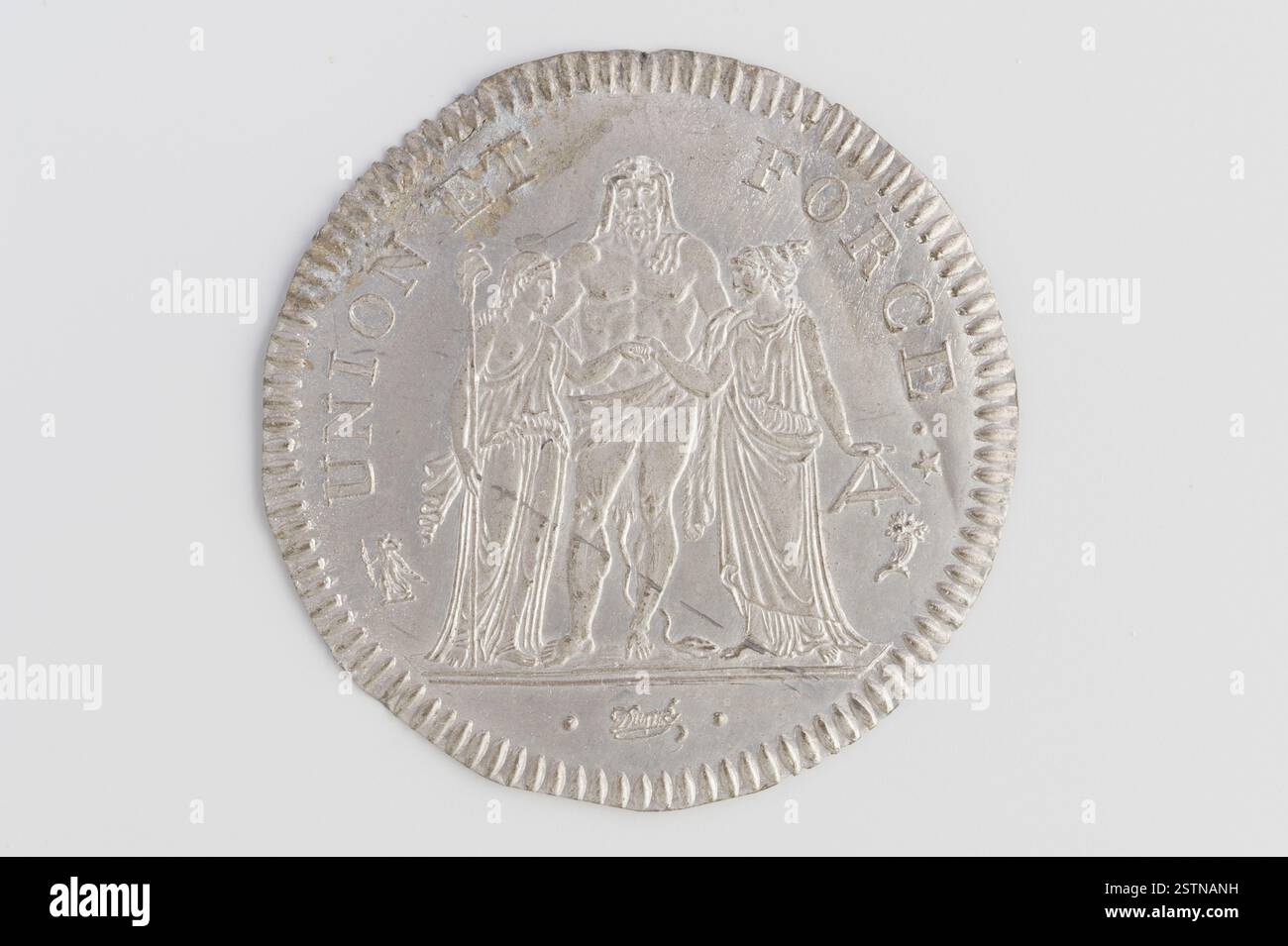 A 1796 medal by Augustin Dupré featuring the classical figure of ...