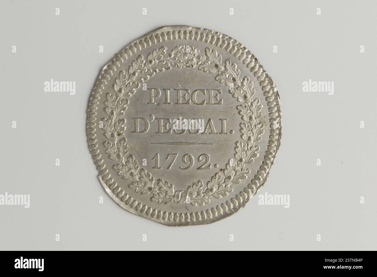 A 1792 medal by Augustin Dupré featuring a three-line inscription ...