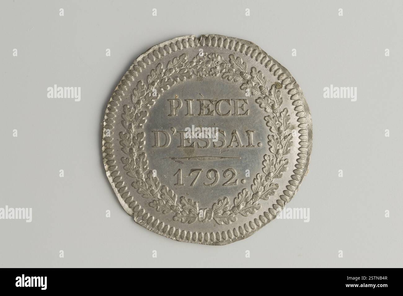A 1792 medal by Augustin Dupré featuring a three-line inscription ...