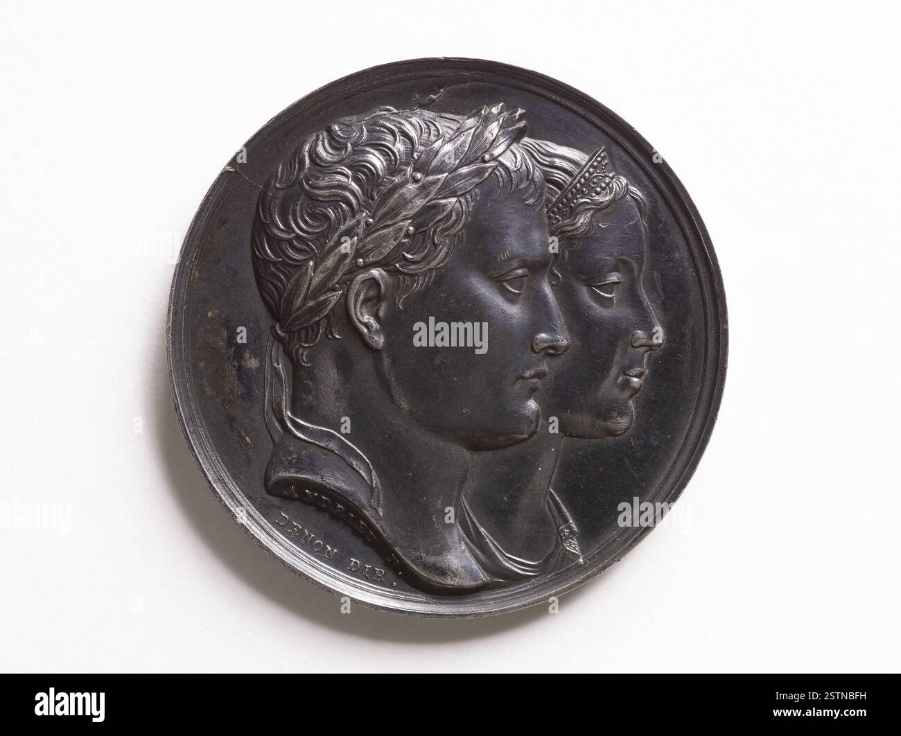 An 1810 medallion attributed to Bertrand Andrieu, showing intertwined ...