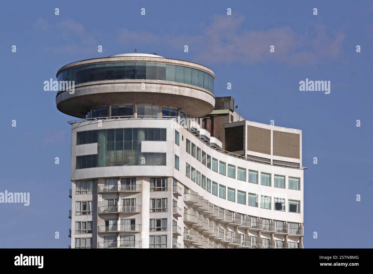 Round restaurant at top of hotel building in cairo hi-res stock ...