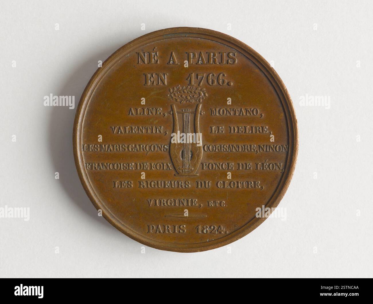 A 1824 medallion by Jean-Jacques Barre featuring the right-facing bust ...