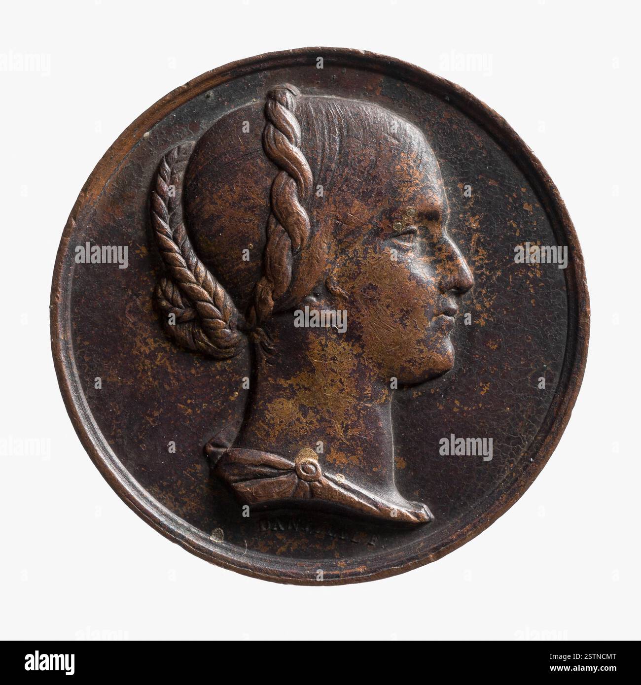 Engraving by A. Roussel of Marie-Amélie of Baden, shown in a draped ...