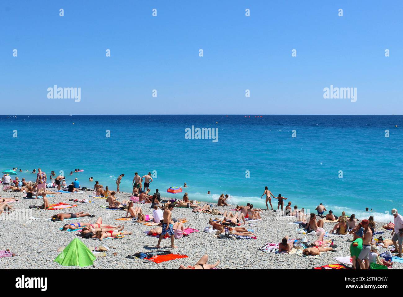 A breathtaking summer scene on the French Riviera, where visitors enjoy ...
