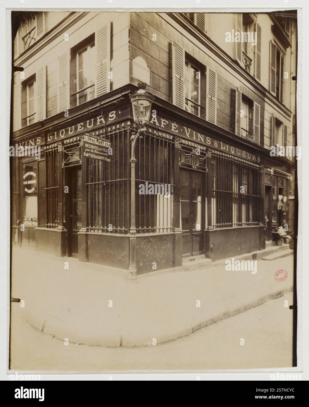 A 1910 photograph by Eugène Atget of a cabaret at the corner of Rue ...