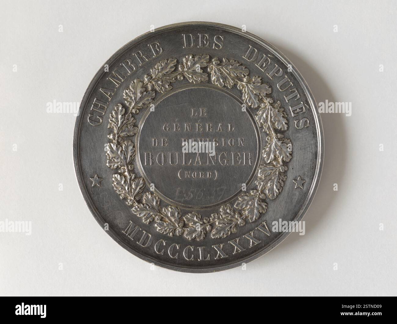 An anonymous medal engraver created this 1885 medal featuring a bust of ...
