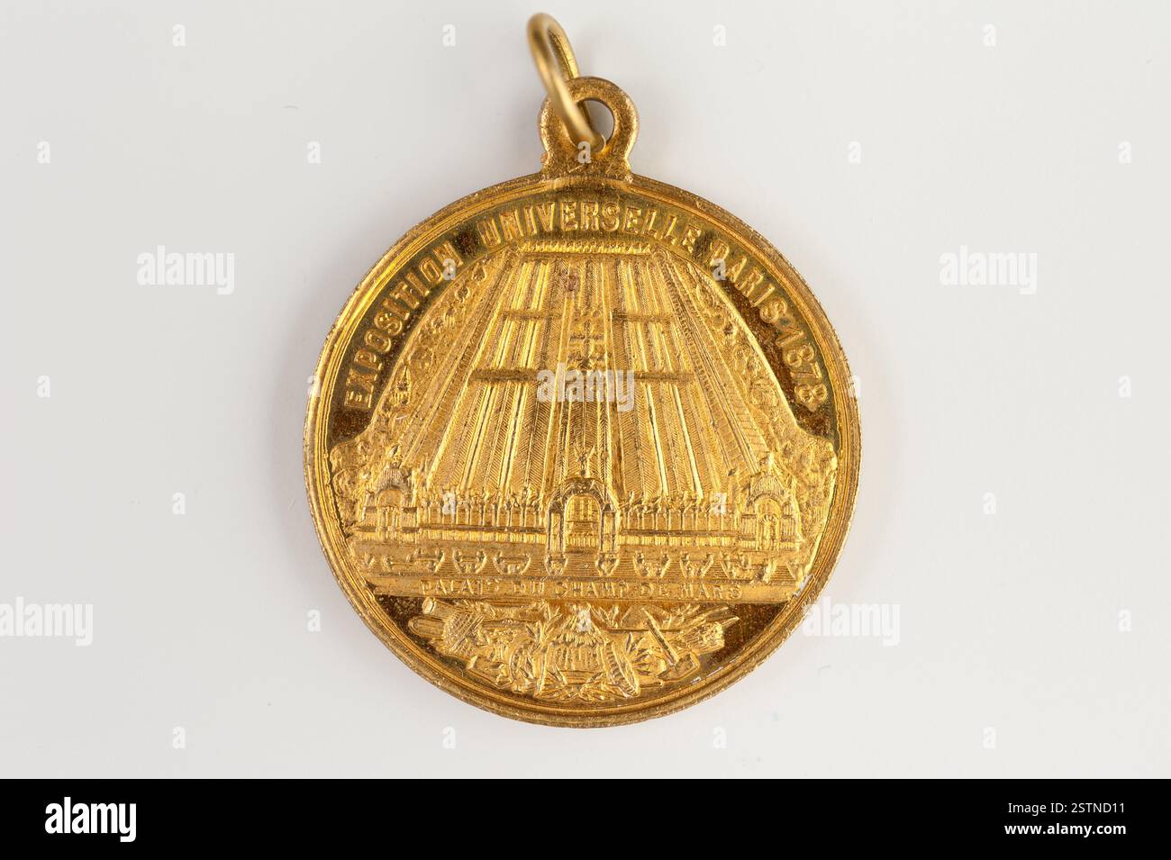 A 1878 medal depicting the head of the Republic wearing a floral crown ...