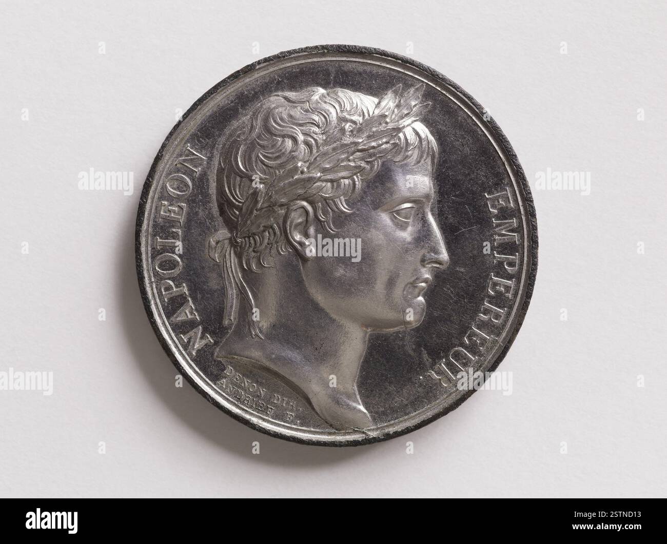 A medallion from 1804 featuring a bust of Napoléon laureate, with the ...