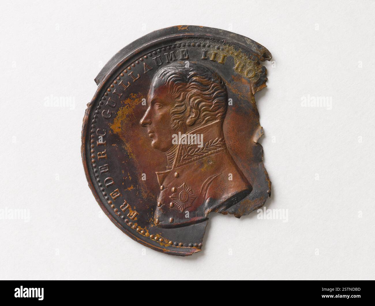 A medallion depicting a left-facing bust of King Frederick William III ...