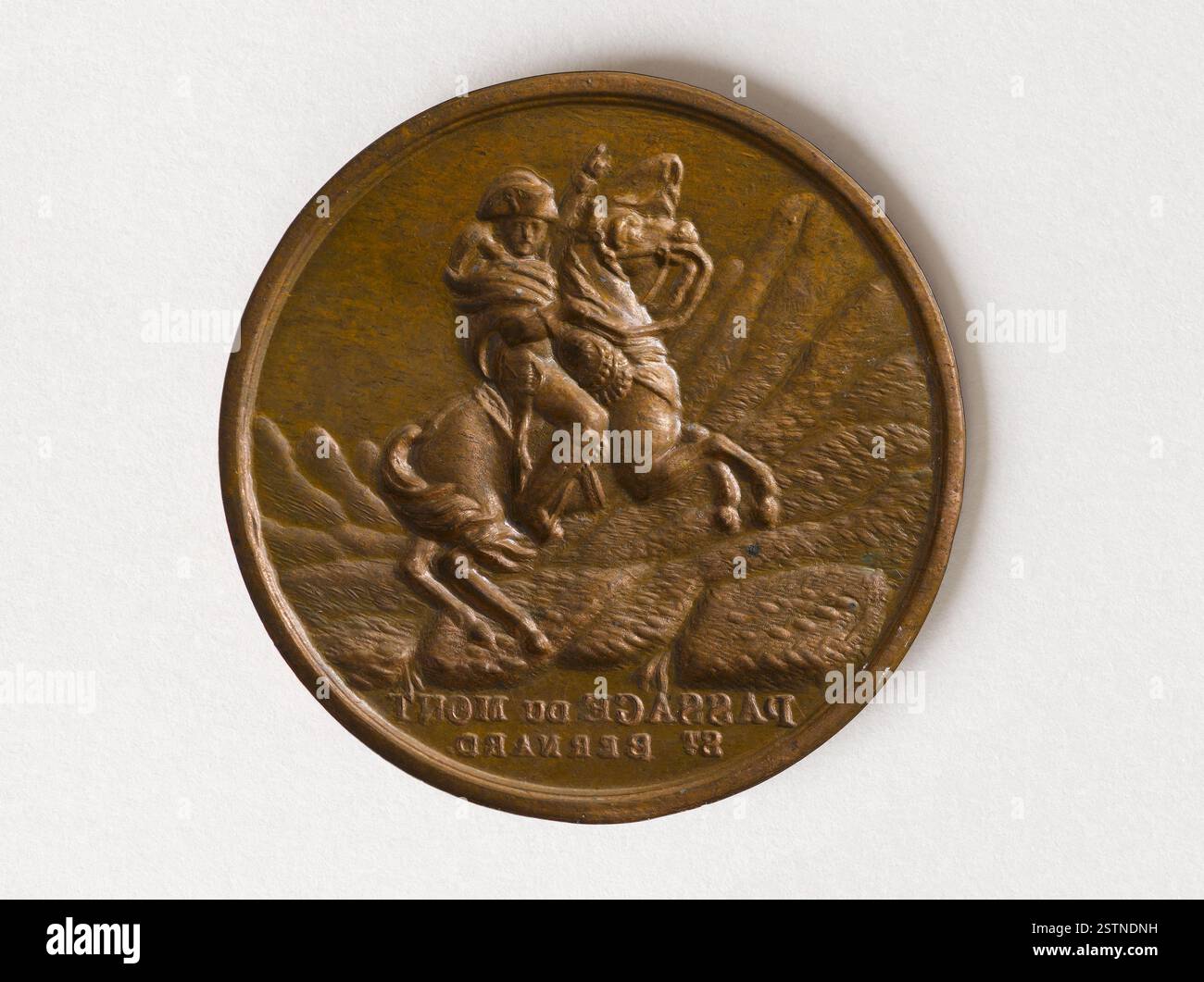 An anonymous medal shows Bonaparte on horseback, making a commanding ...
