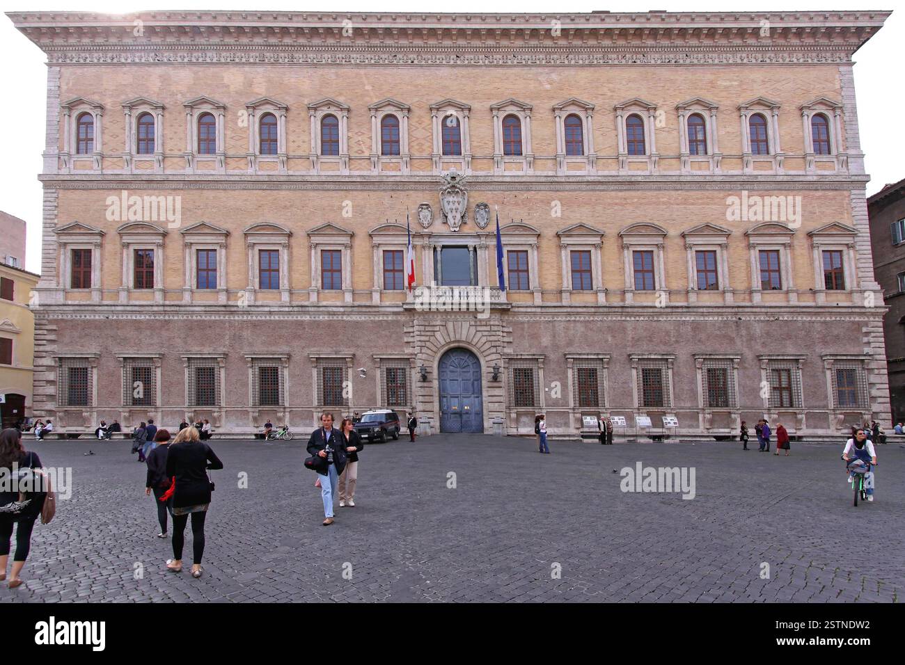Rome, Italy - October 25, 2009: French Embassy Building Palace Farnese ...