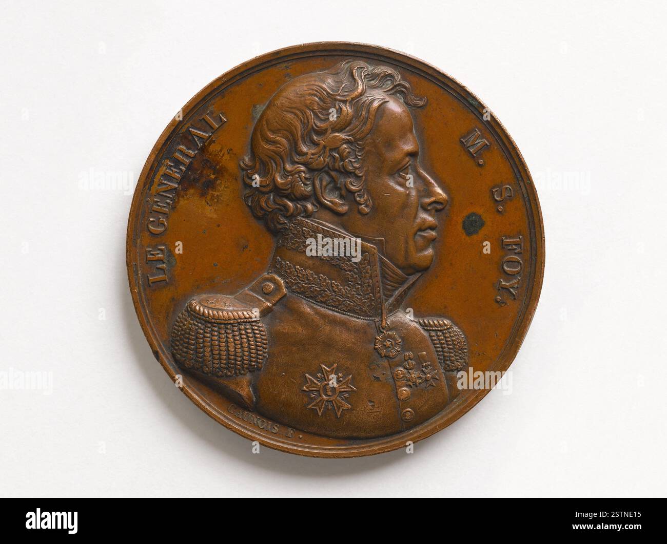A post-1825 medallion depicting General Foy in uniform, with a reverse ...