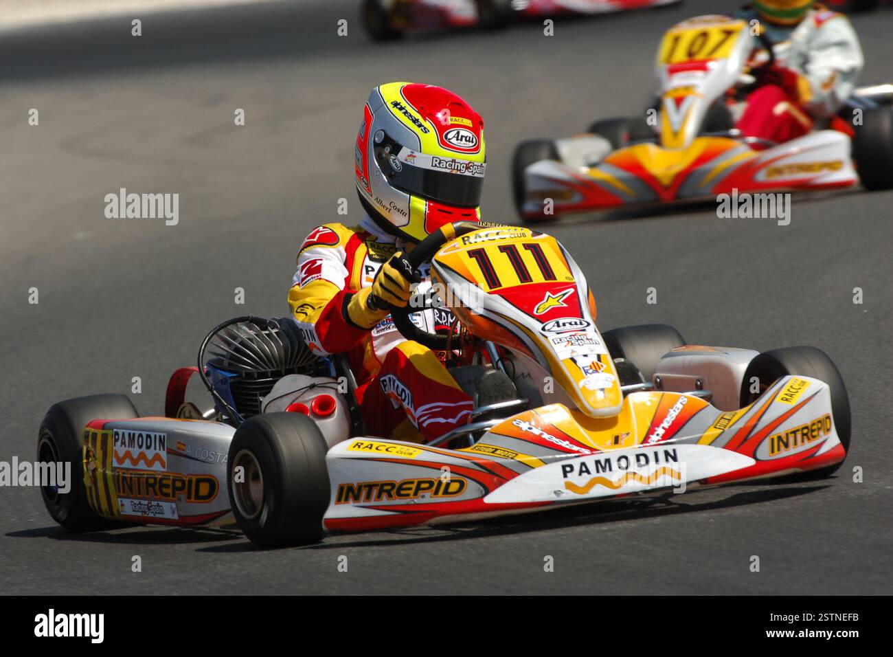 Spanish racing driver Albert Costa seen here in his early karting ...