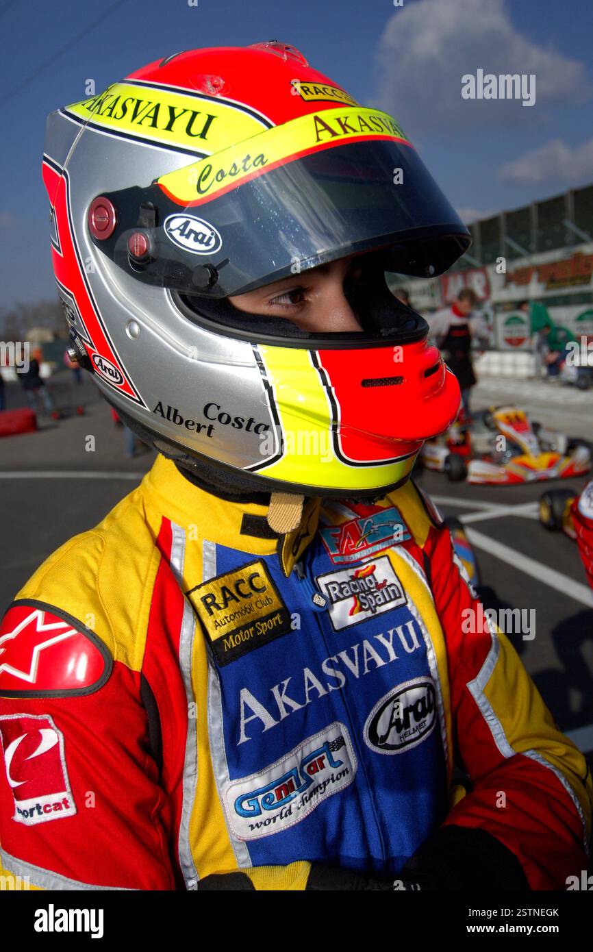 Spanish racing driver Albert Costa seen here in his early karting ...