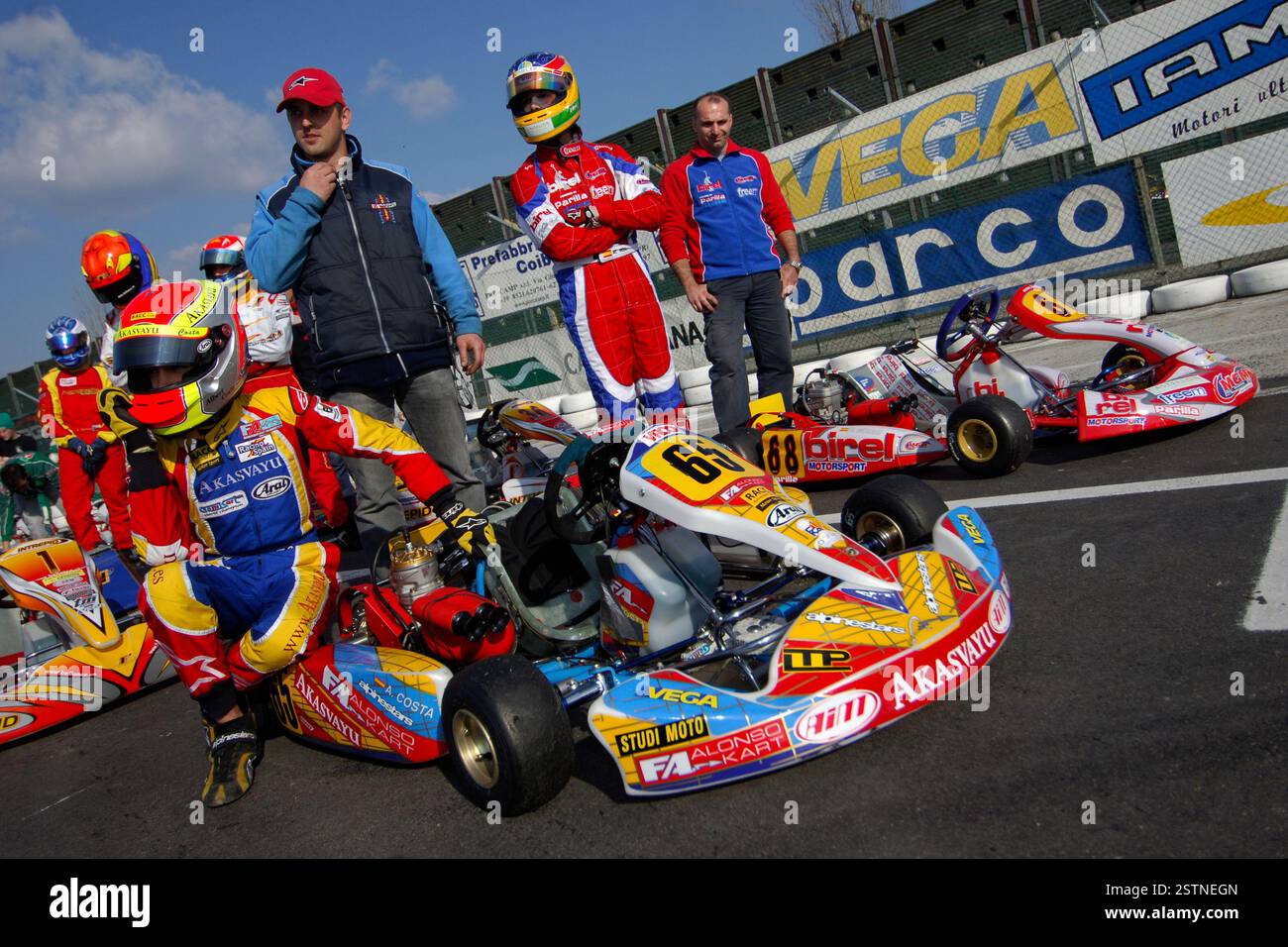 Spanish racing driver Albert Costa seen here in his early karting ...