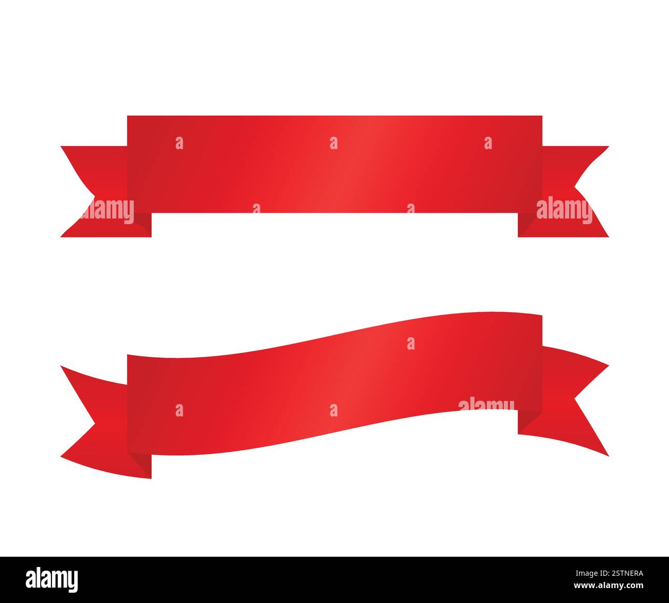 Red Ribbons banner collection. Ribbon set. Vector illustration Stock ...