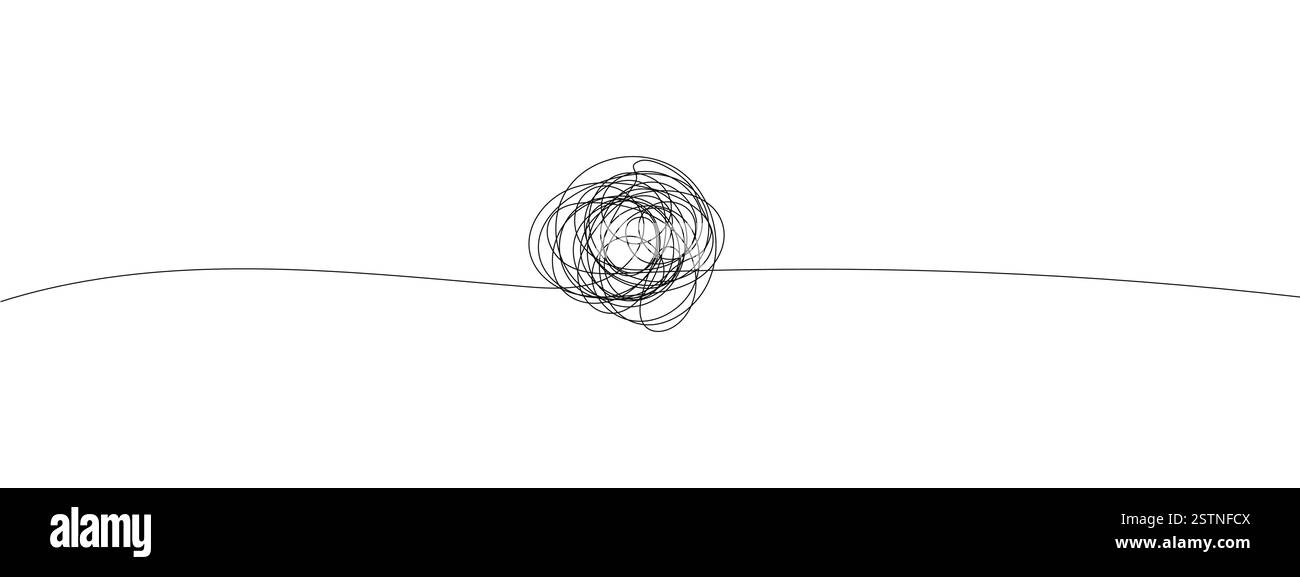 Scribble chaos line brush stroke, doodle sketch circle. Hand drawing ...