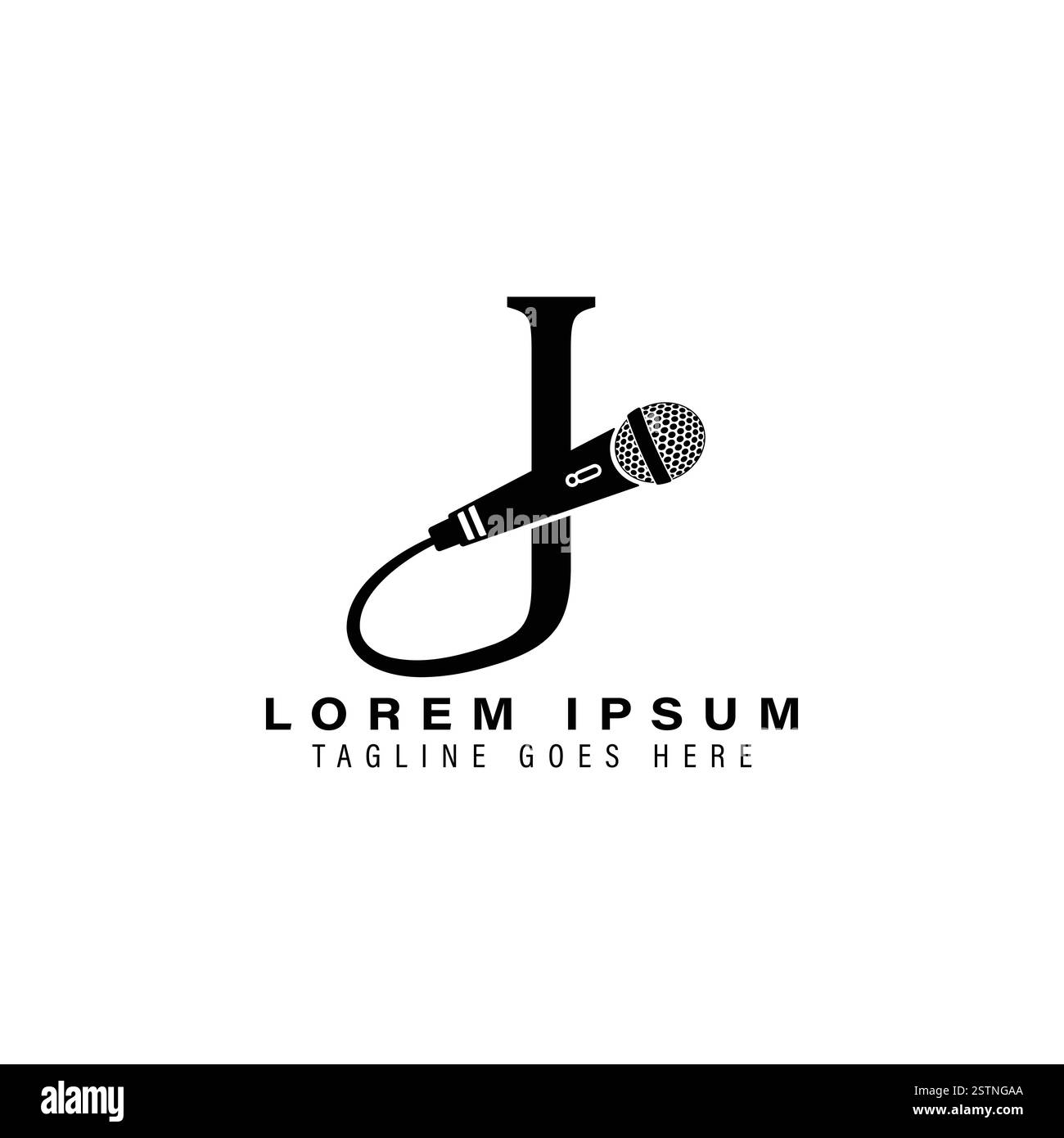 Letter J with Microphone Logo Design. Alphabet J Mic Vector Icon Stock ...