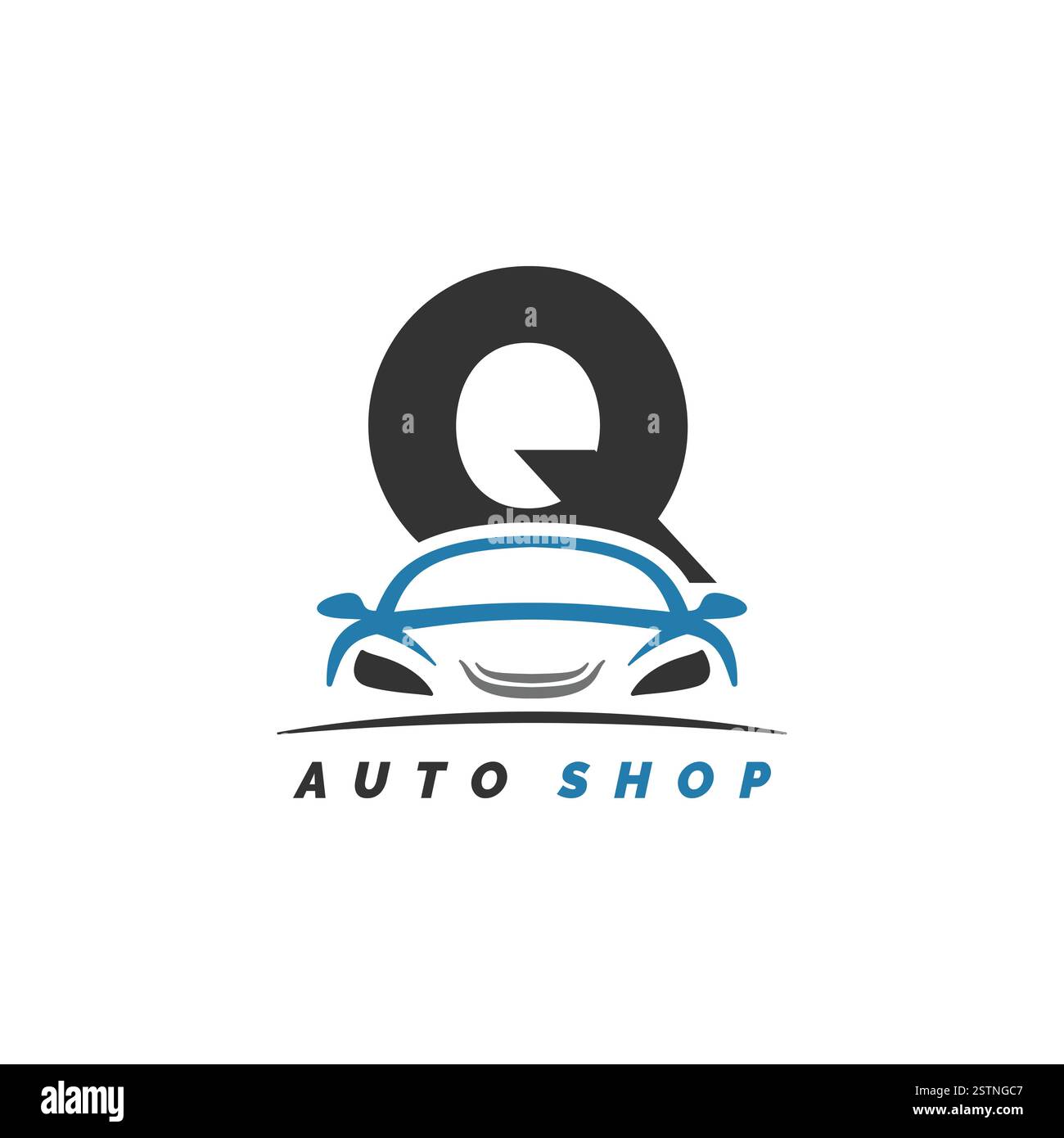 letter Q logo auto mechanic with car design. Alphabet Q automotive car ...