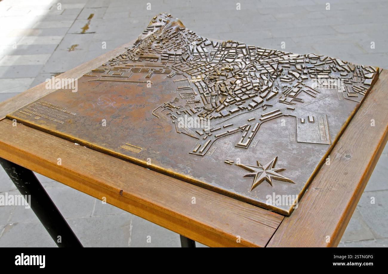Trieste Brass Map Stock Photo - Alamy