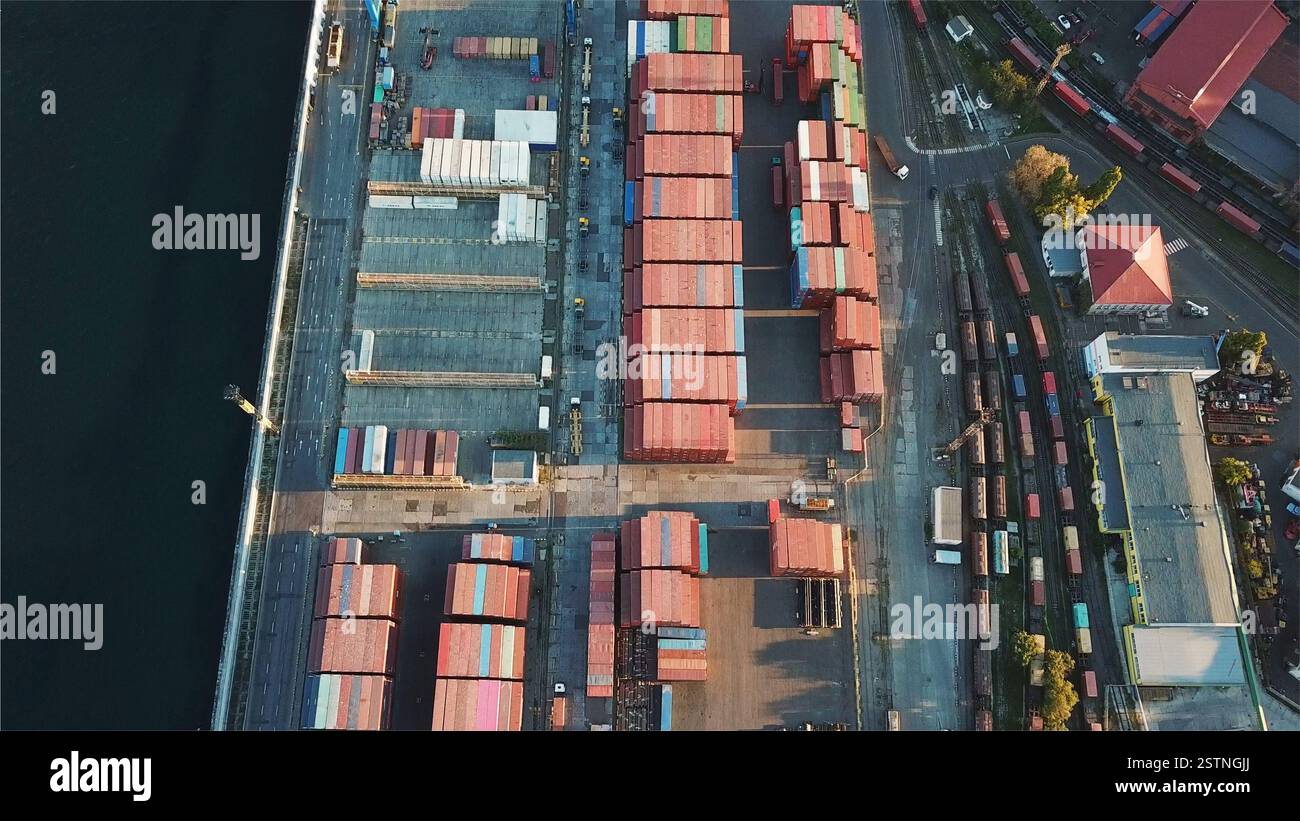 Sea port from a bird's-eye view. Odessa, Ukraine Stock Photo - Alamy