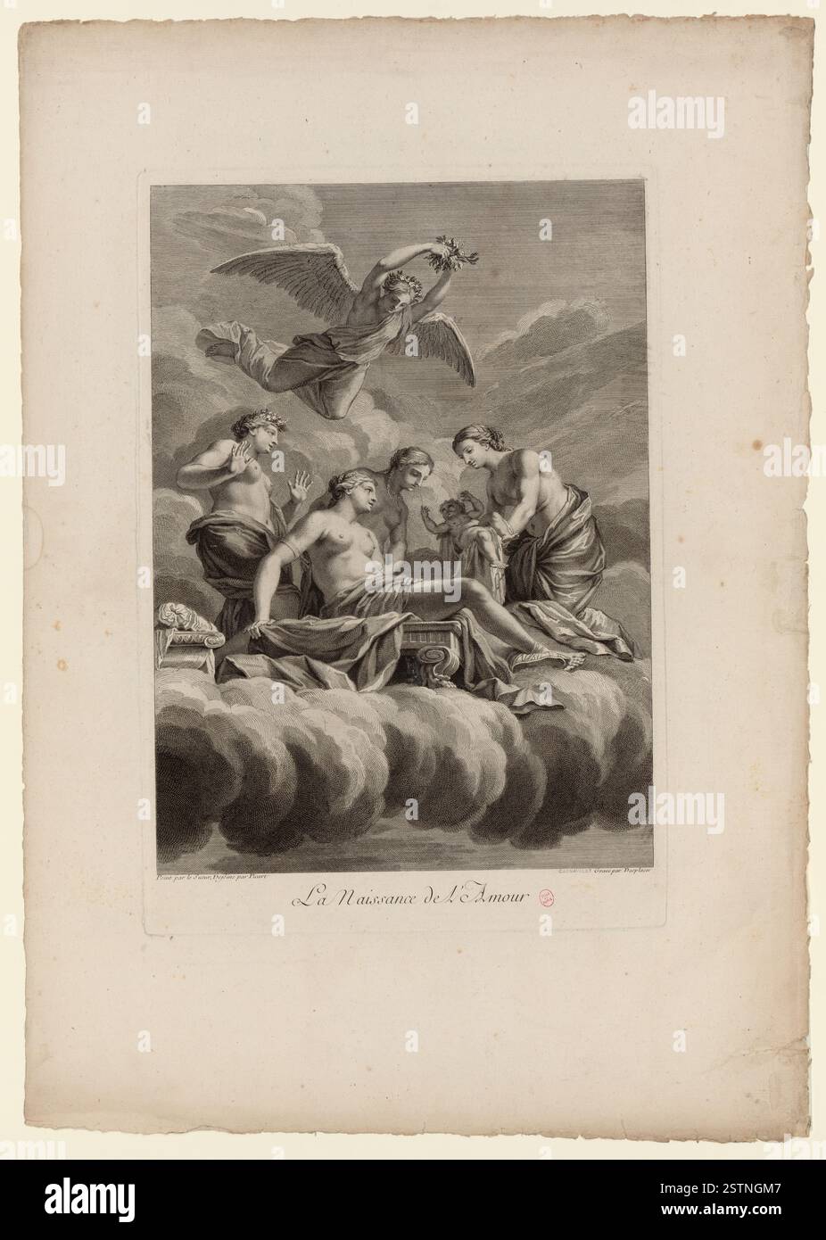 Sculpture from the 18th century depicting Venus surrounded by the ...