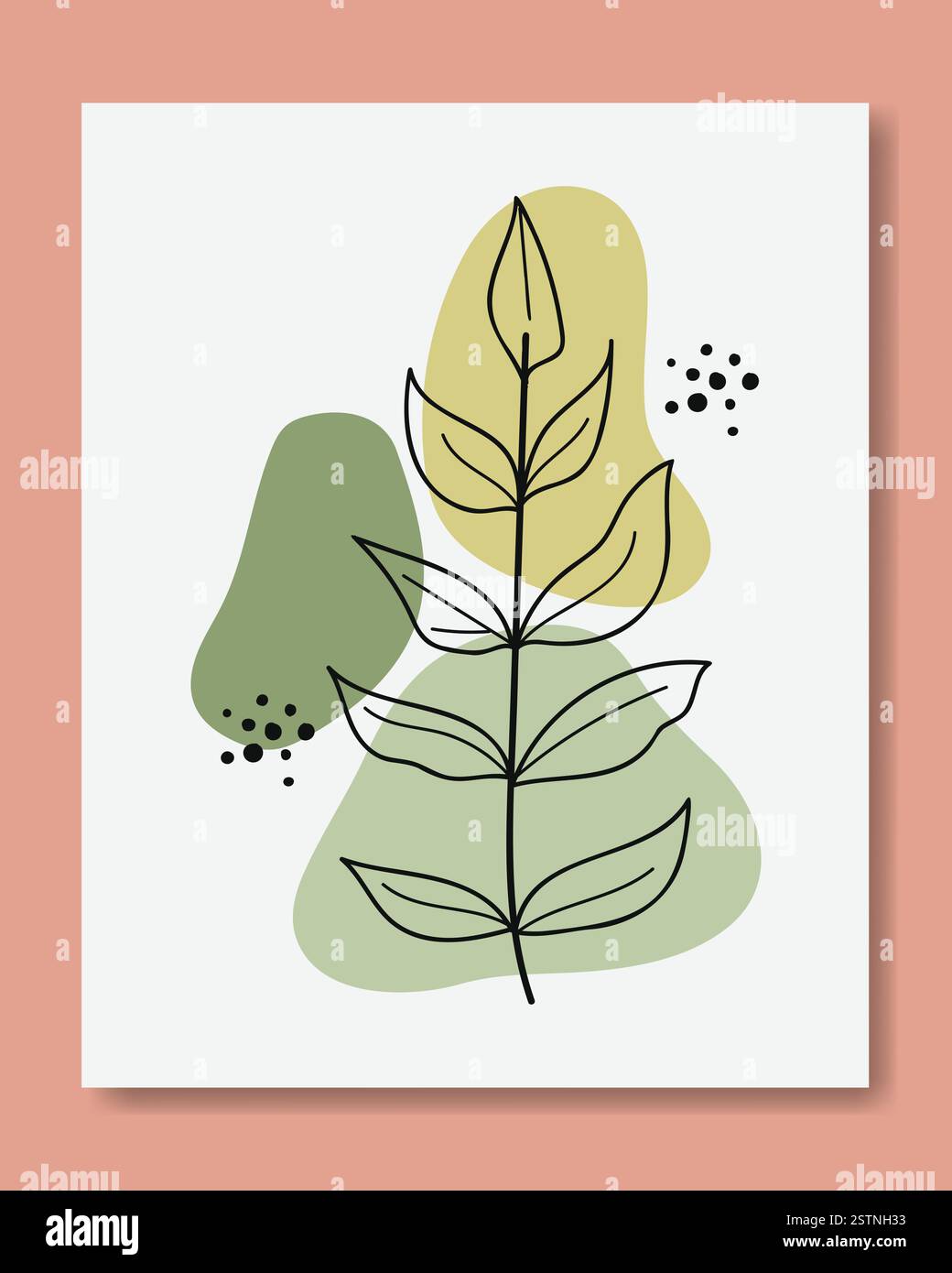 Aesthetic Abstract Botanical with Bohemian Drawing.Vector illustration ...