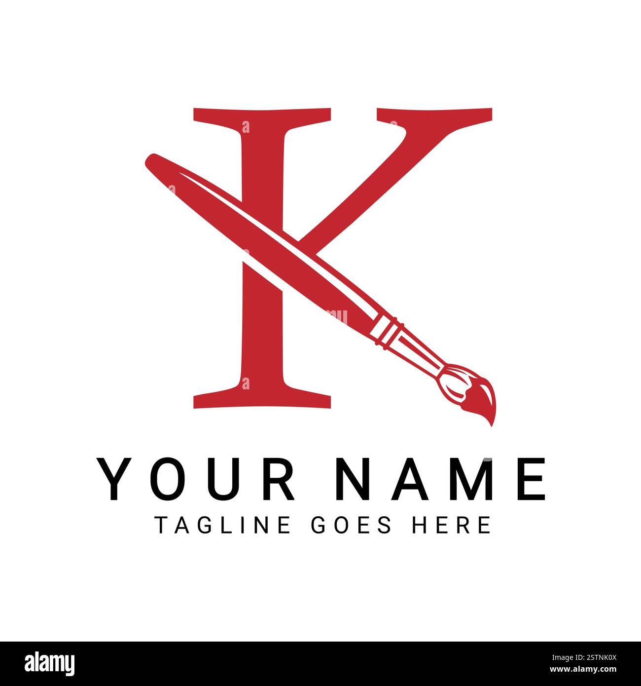 Letter K Painting Brush Logo Design. Alphabet K Painting Artist Icon ...