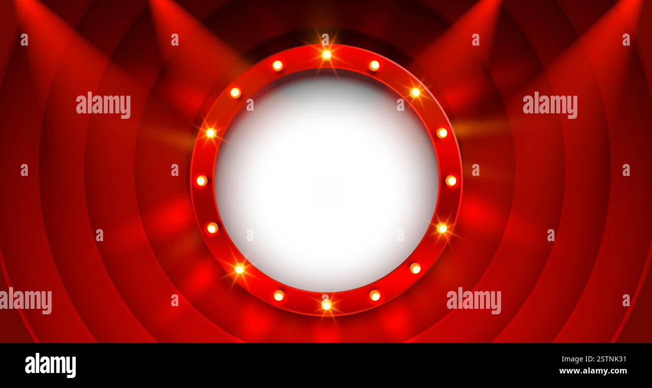 Red frame retro billboard, blank showtime text. Vector Stock Vector ...