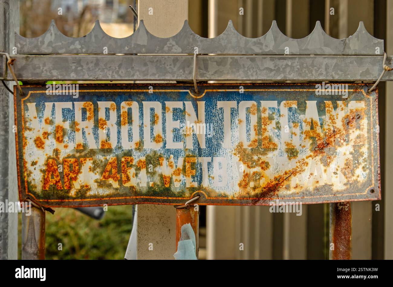 Zoetermeer, The Netherlands, January 12, 2025: old forbidden entry sign ...