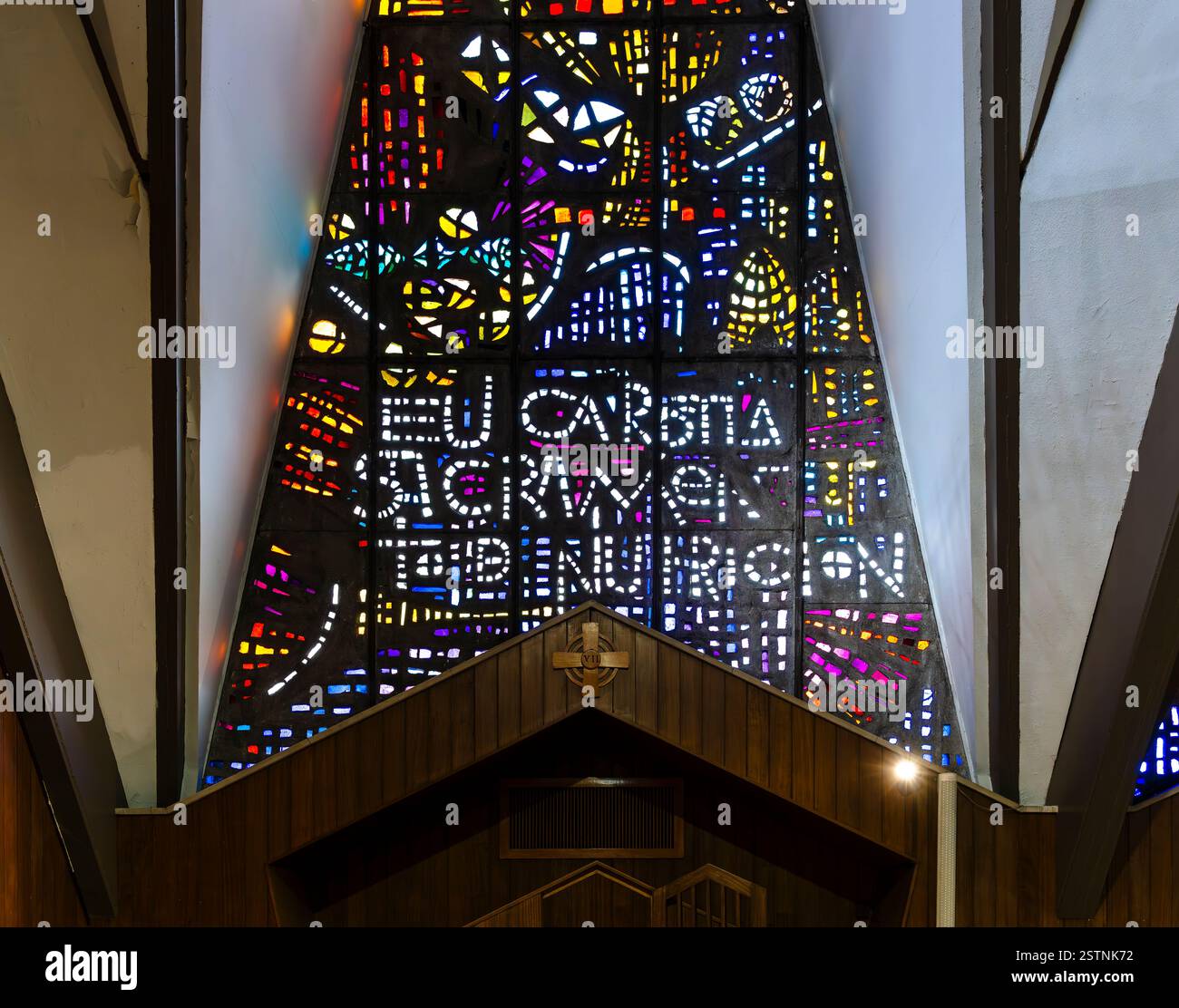 Stained glass windows in Parish of the Blessed Sacrament, a mid-century ...