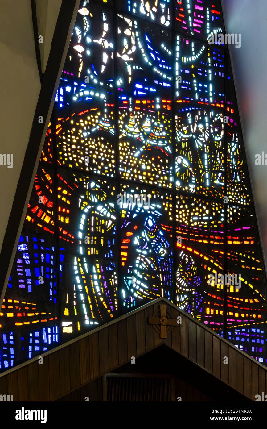 Stained glass windows in Parish of the Blessed Sacrament, a mid-century ...