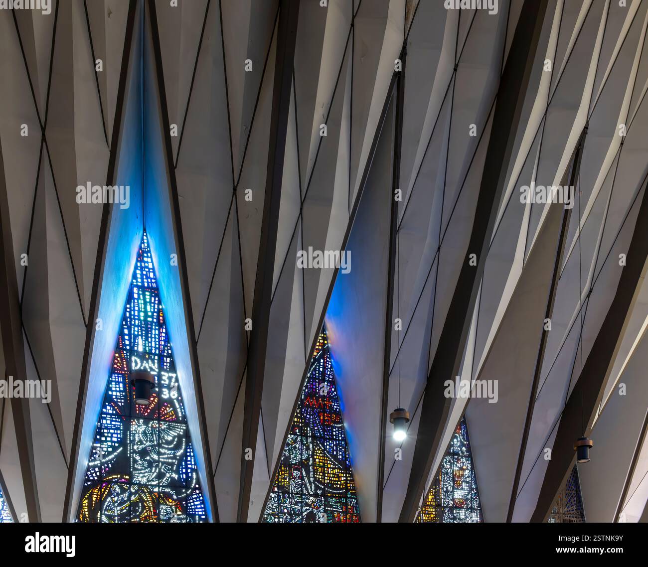 Stained glass windows in Parish of the Blessed Sacrament, a mid-century ...