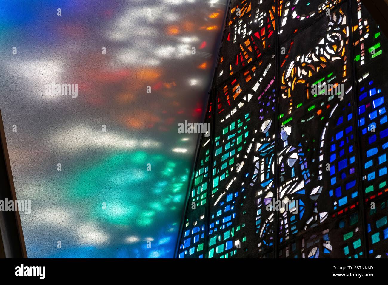 Stained glass windows in Parish of the Blessed Sacrament, a mid-century ...