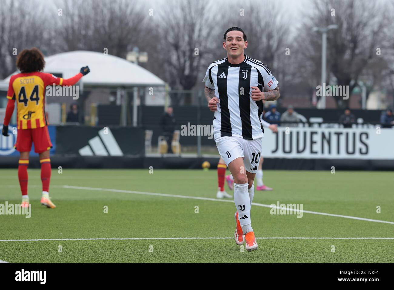 Vinovo, Italy, 19th February 2025. Alessio Vacca of Juventus celebrates ...