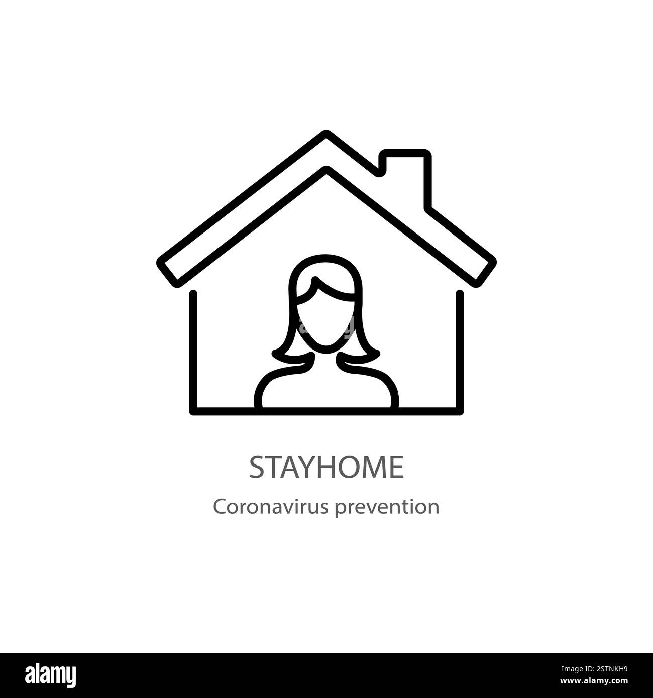 Stay home icon. Thin linear style design isolated on white background Stock Vector Image & Art ...
