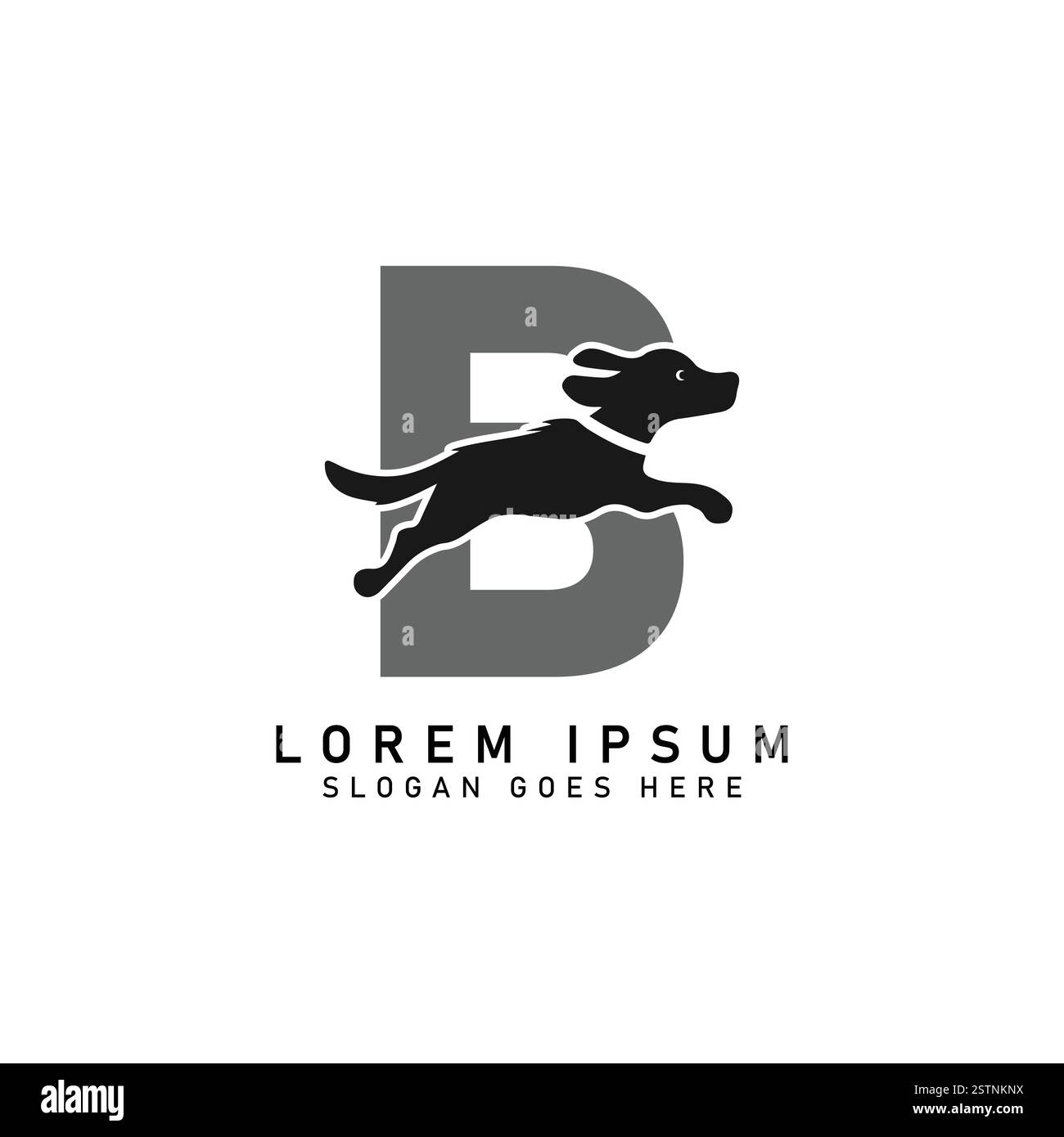 Initial Letter B Dog Logo. Alphabet B Dog Design vector illustration ...