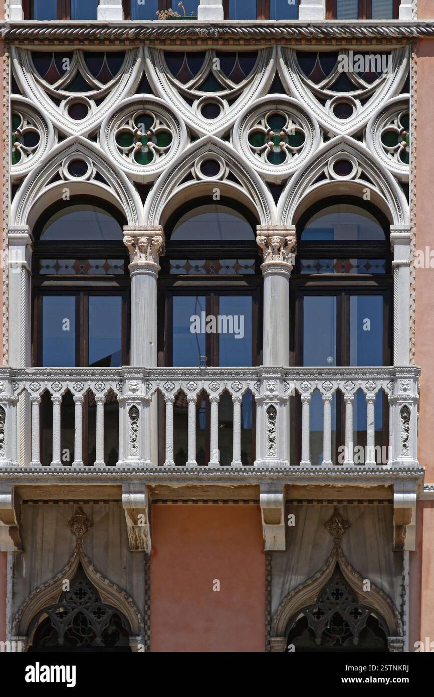 Traditional Windows With Marble Decor in Venice Italy Stock Photo - Alamy