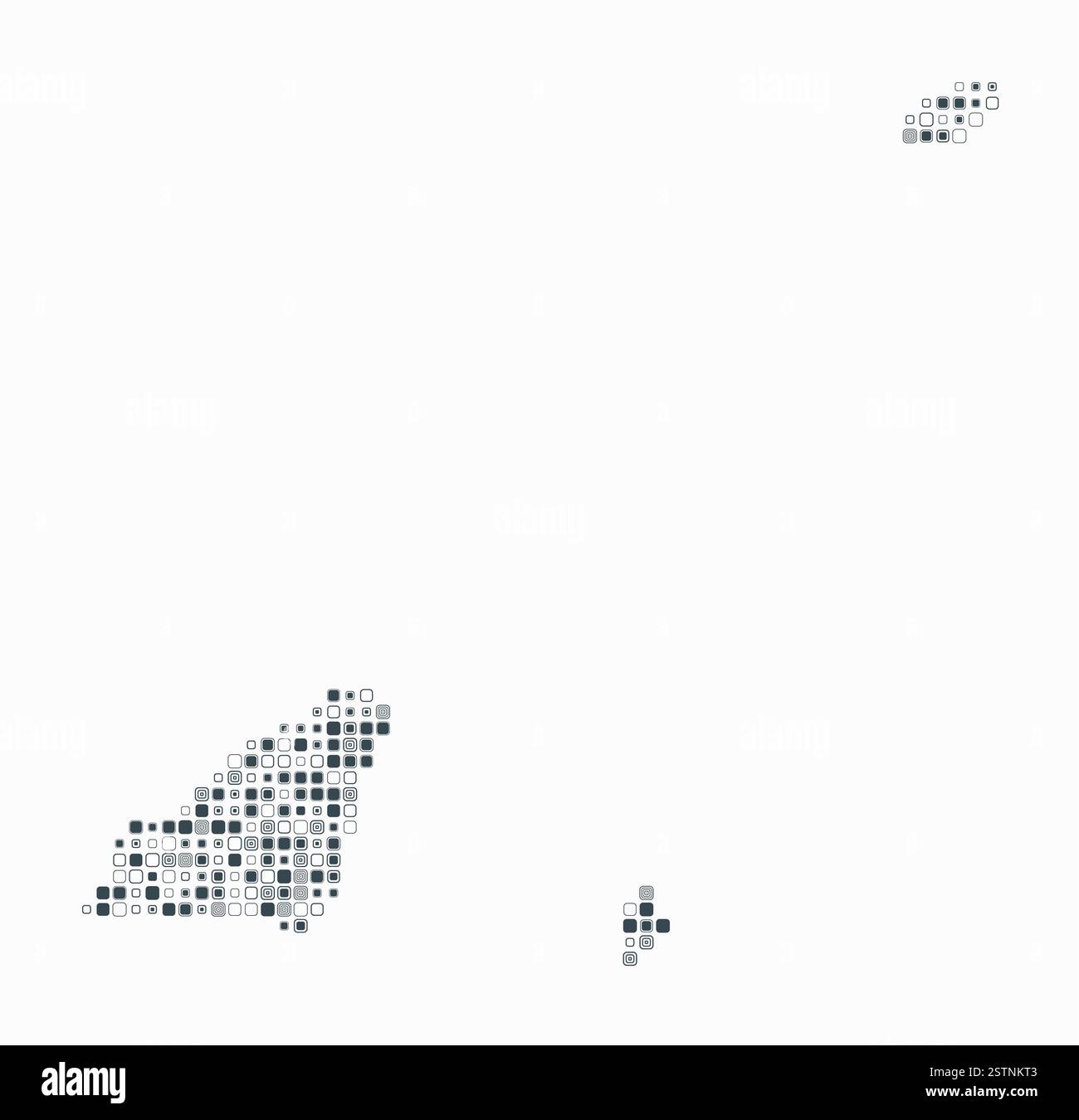 Guernsey, shape of the country built of colored cells. Digital style ...