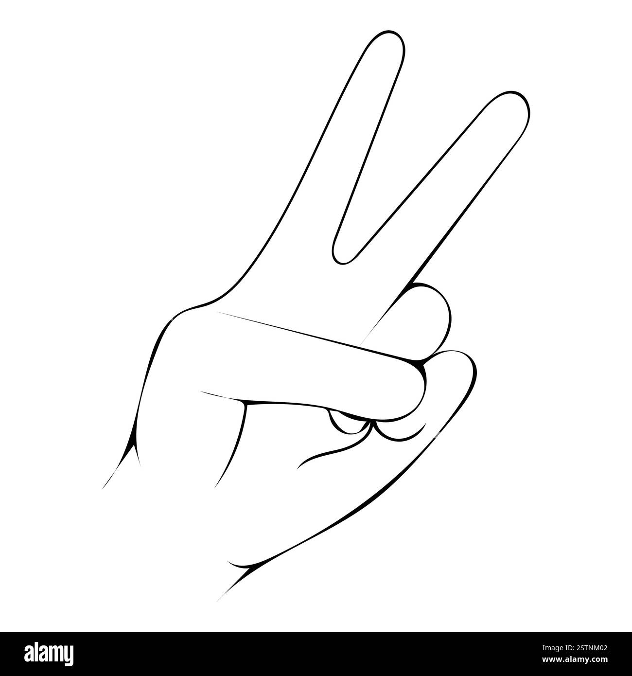 Sketch hand two fingers Stock Vector Images - Alamy