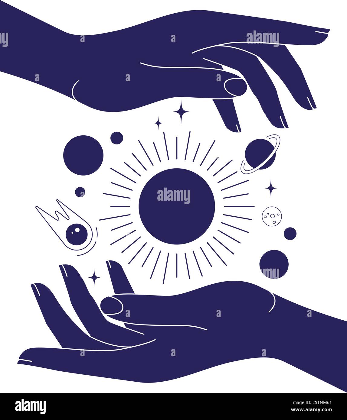 Vector illustration of astrology outer space icon. Heavenly elements ...