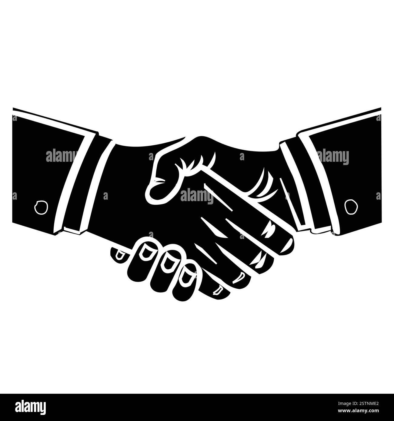 Bold handshake illustration, corporate unity icon Stock Vector Image ...