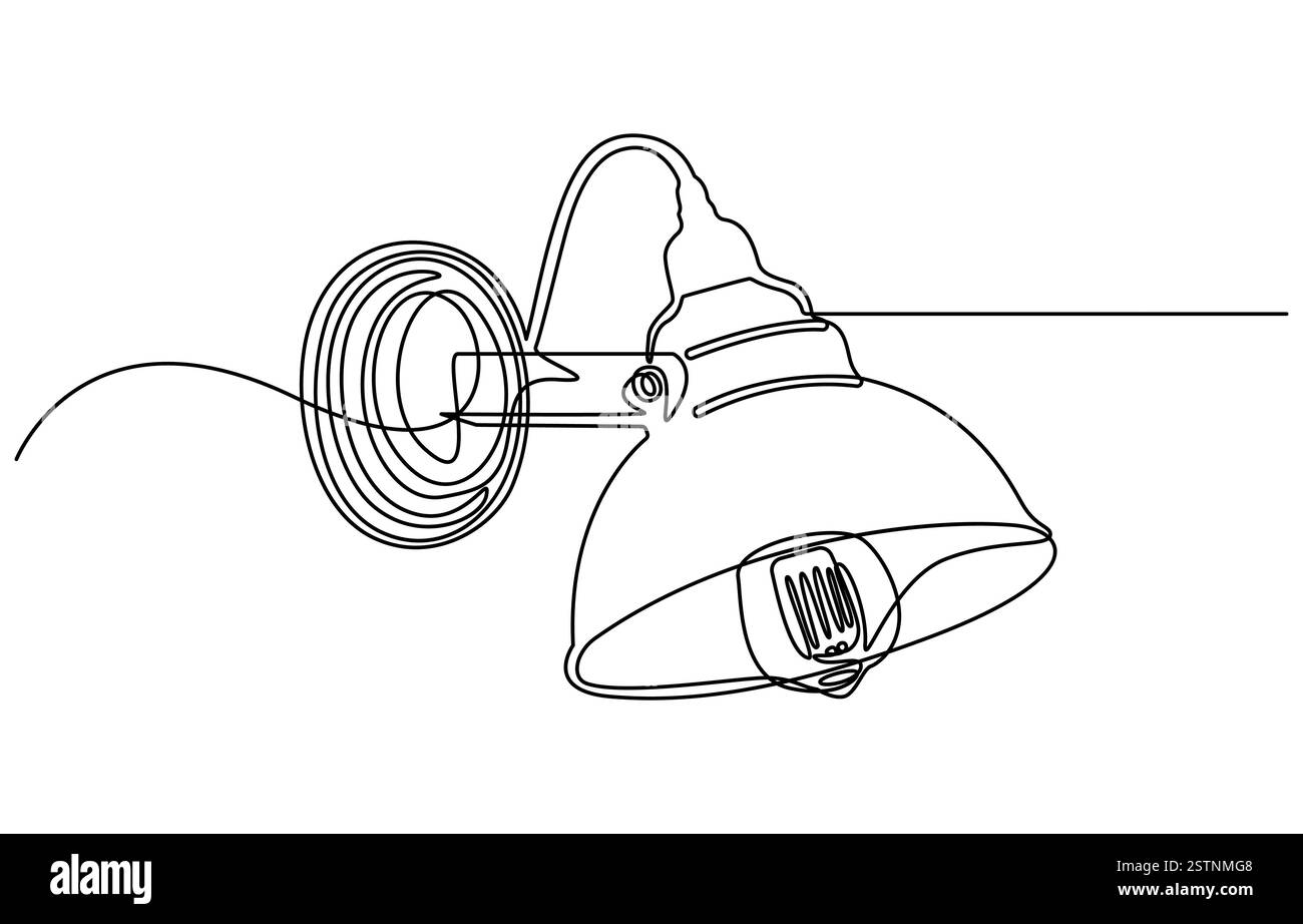 wall lamp one line art drawing Stock Vector Image & Art - Alamy