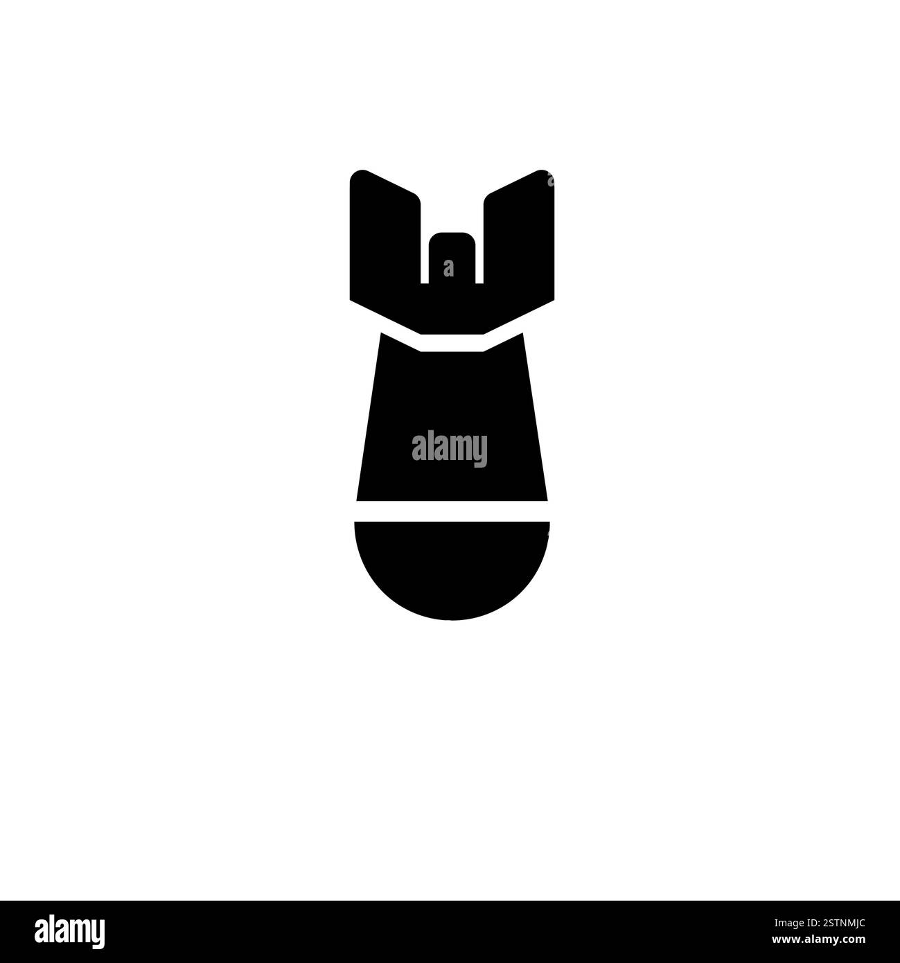 Nuclear Rocket Air Bomb, Atomic Bombshell Solid Flat Vector Icon Isolated on White Background ...