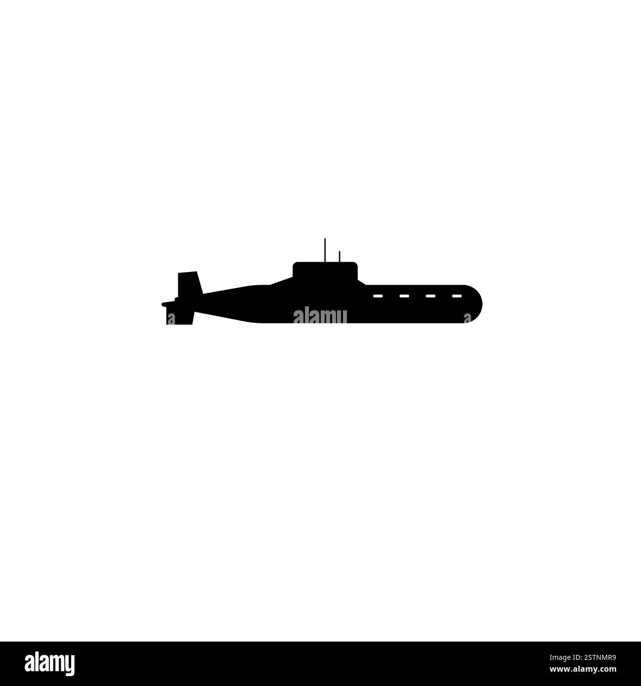 Nuclear Army Submarine, Deep Bathyscaphe Solid Flat Vector Icon ...