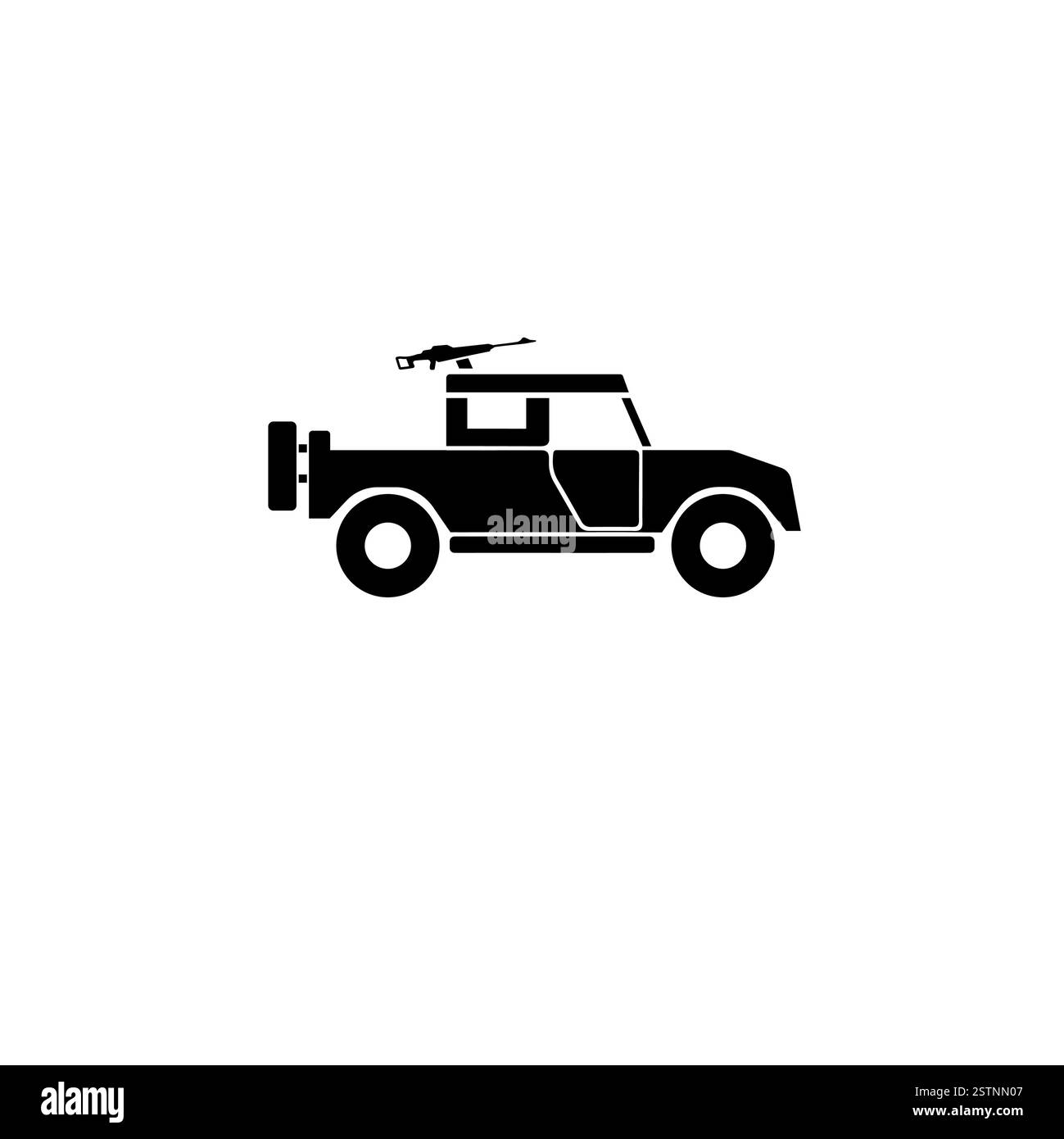 Military Vehicle Suv with Mounted Machine Gun Solid Flat Vector Icon ...